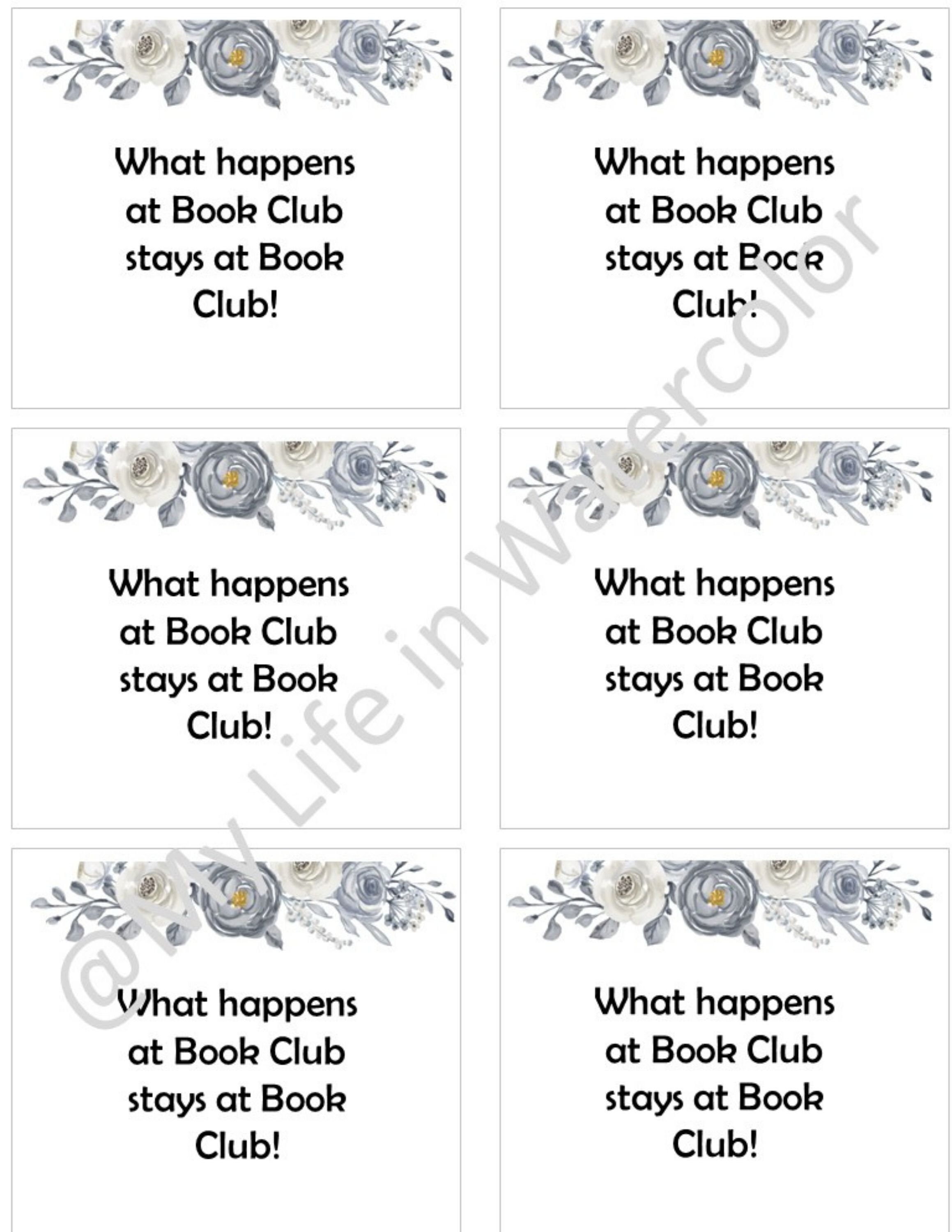 Book Club Questions or Prompts Book Club Printables Book - Etsy