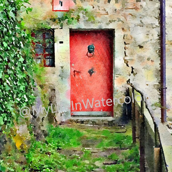 Red Door Print - Etsy