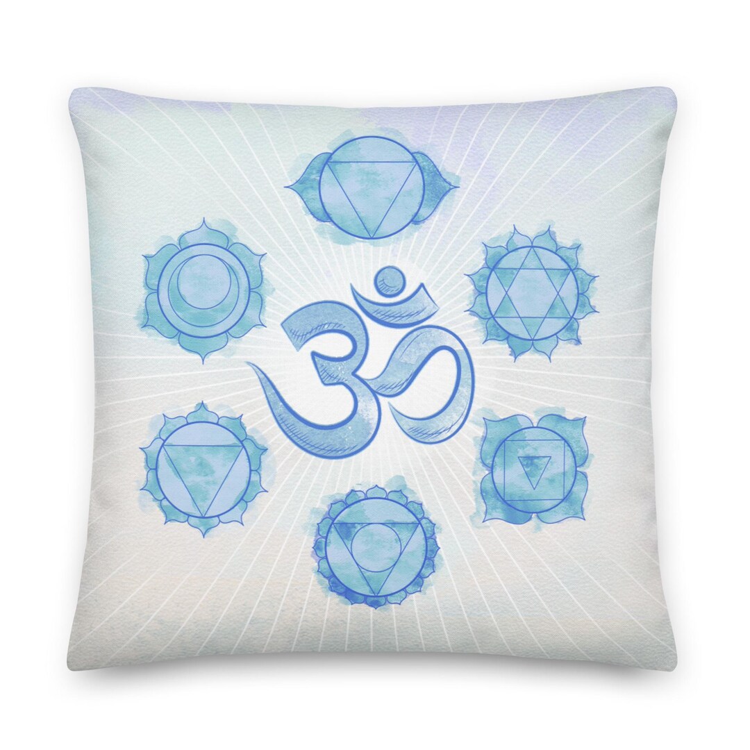 Blue Chakras Premium Pre-stuffed Throw Pillows - Designed by Michigan ...