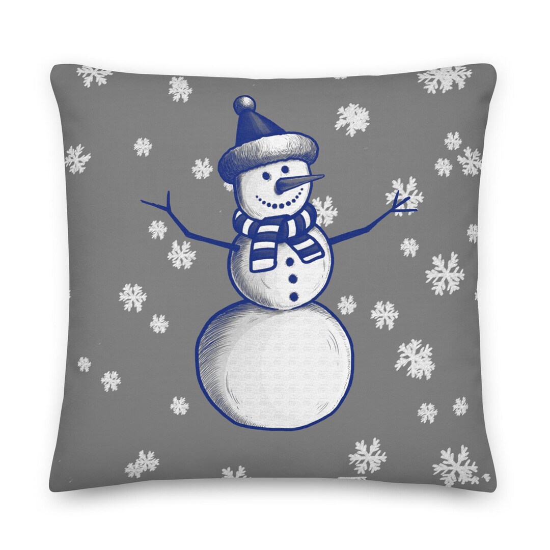 Snowman Throw Pillow – Premium Pre-stuffed, Winter Holiday Design - Etsy