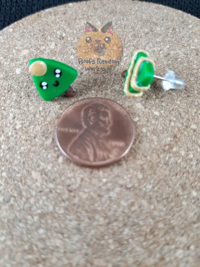 VERY TINY Christmas Tree Studs Christmas Tree Earrings Clip | Etsy