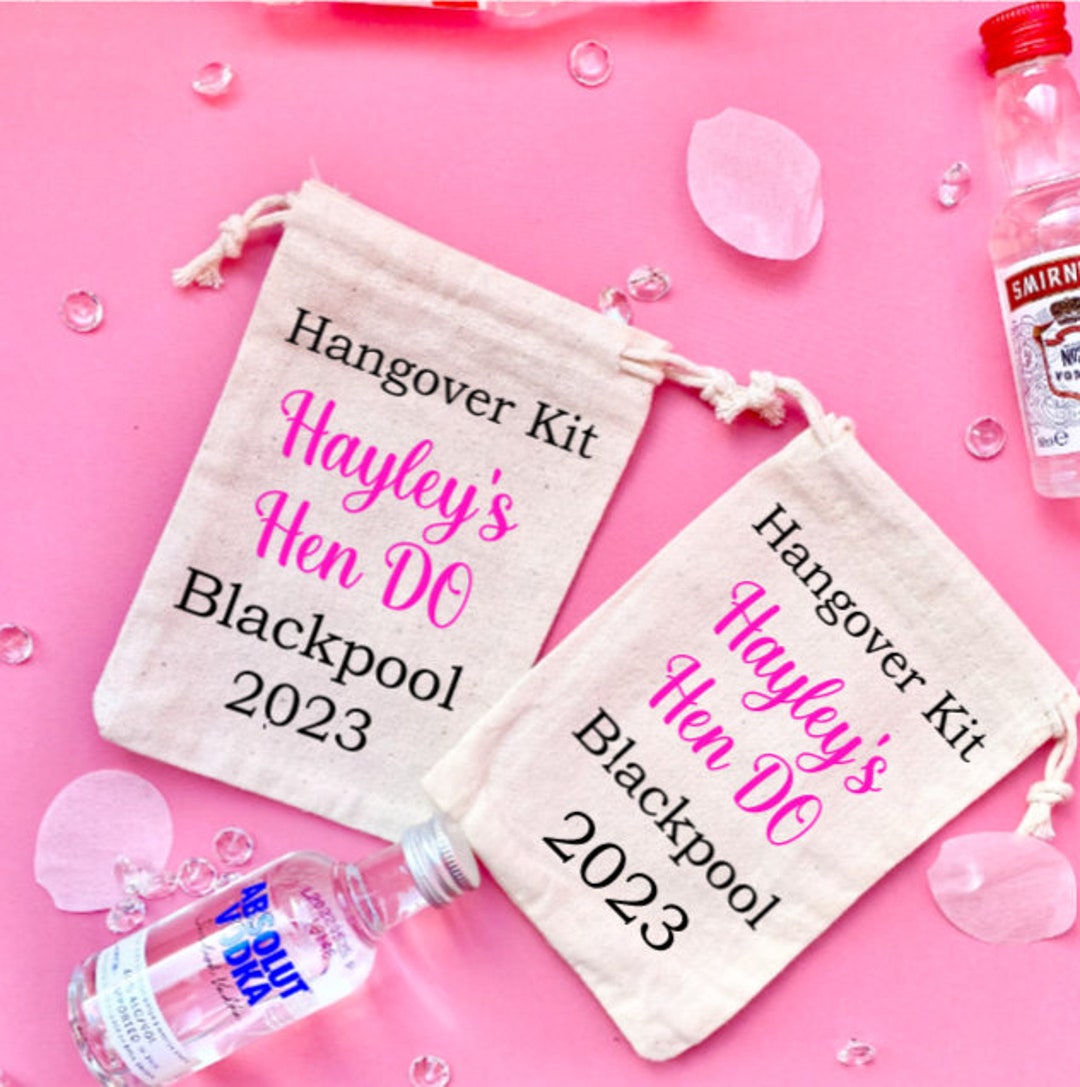 Mini Hangover Kit Bags, Hangover Recovery Kit, Hen Party Favours ...