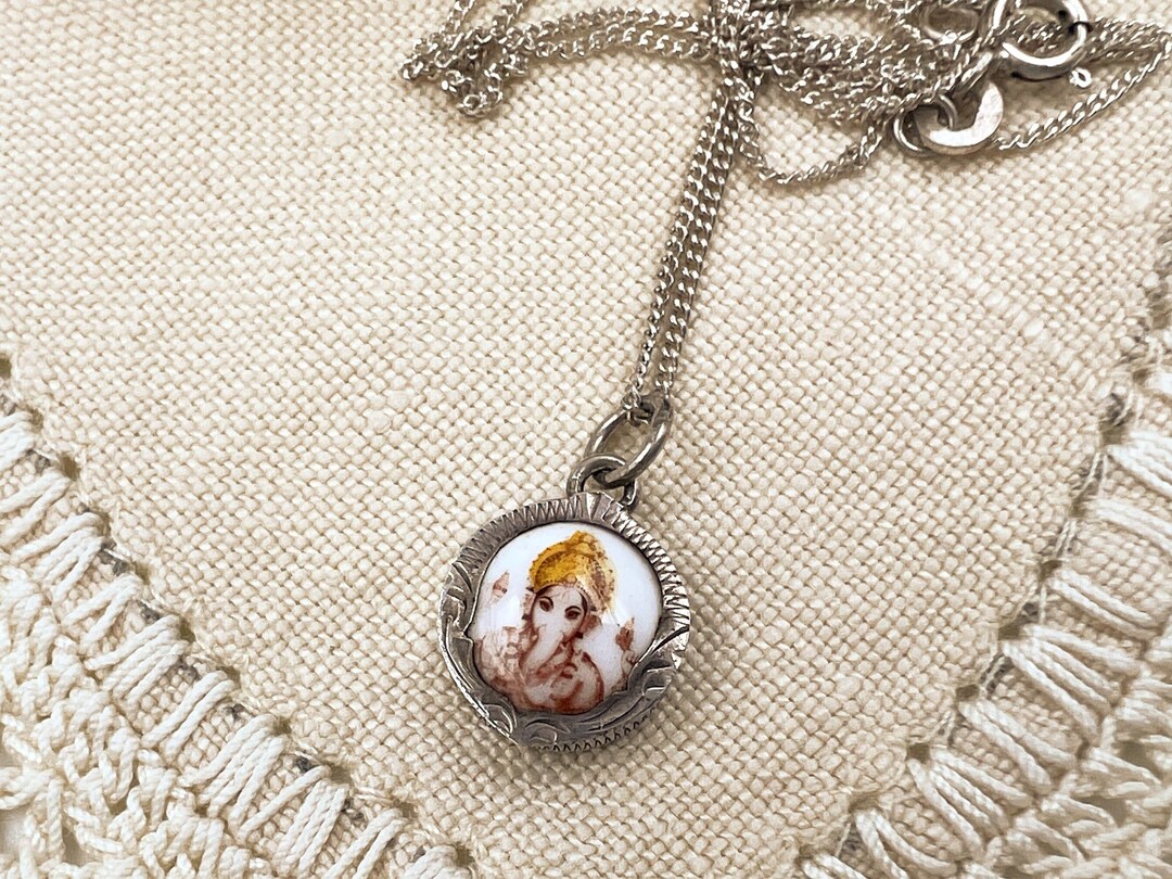 1960s Tiny 925 Indian GANESH Pendant on 45cm Chain Beautifully Detailed ...