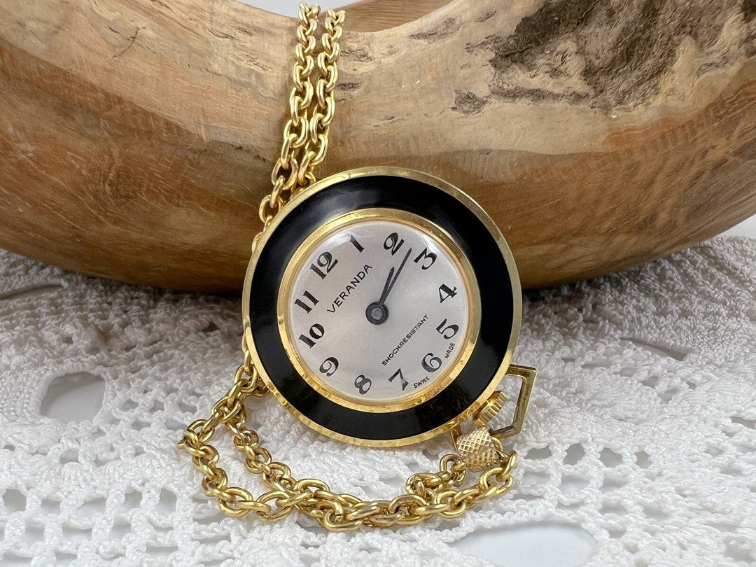 Vintage Veranda Swiss Made Mini Pocket Watch Pendant Necklace Watch on ...