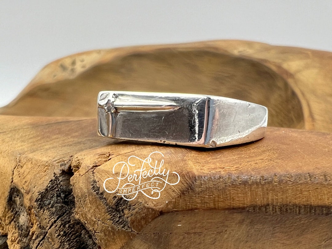 Much Loved 925 Men's Signet Pinky Ring Size Y USA 12 Star Set Corner ...