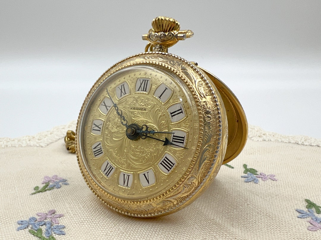 Kramer 17 Jewels Swiss Made Pocket Watch Opens to Become Travel Alarm ...
