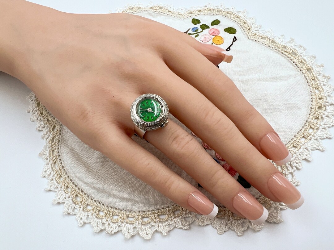 Vintage Buler 17 Jewels Finger / Ring Watch 17 Jewels Swiss Manual Wind ...