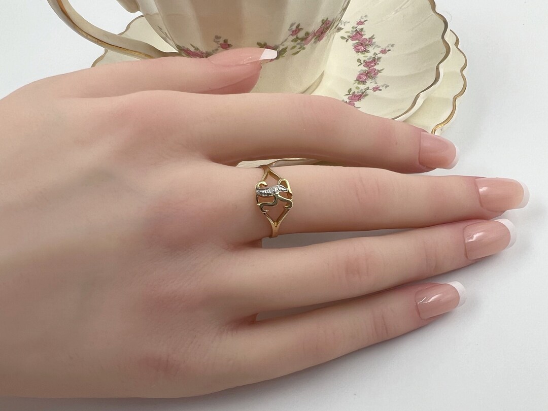 Vintage 9ct Cursive K Letter Ring Size M U.S. 6 Genuine - Etsy