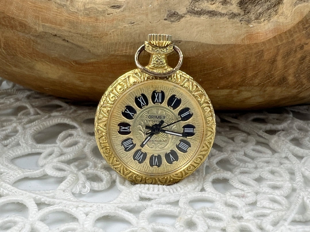 Vintage Orimex Tiny Mini Pocket Watch Pendant Mechanical Manual Wind up ...