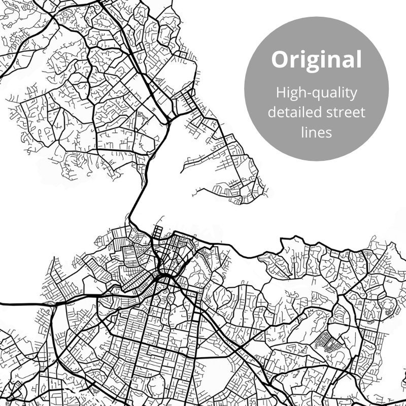 Auckland Street Map Poster, New Zealand Map Wall Art, Auckland Map ...