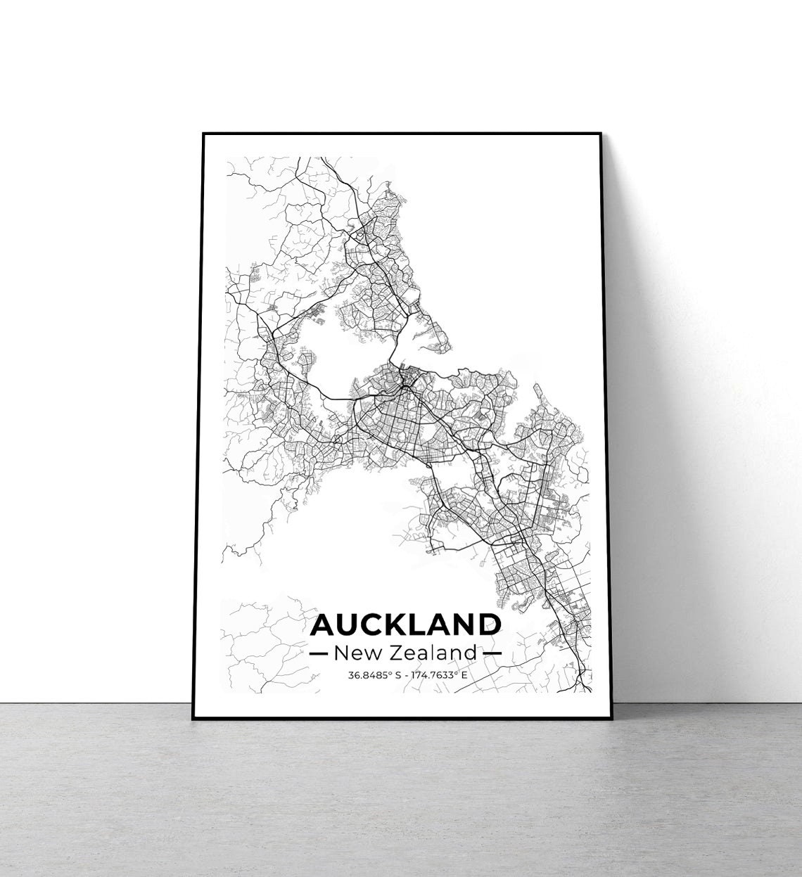 Auckland Street Map Poster, New Zealand Map Wall Art, Auckland Map ...