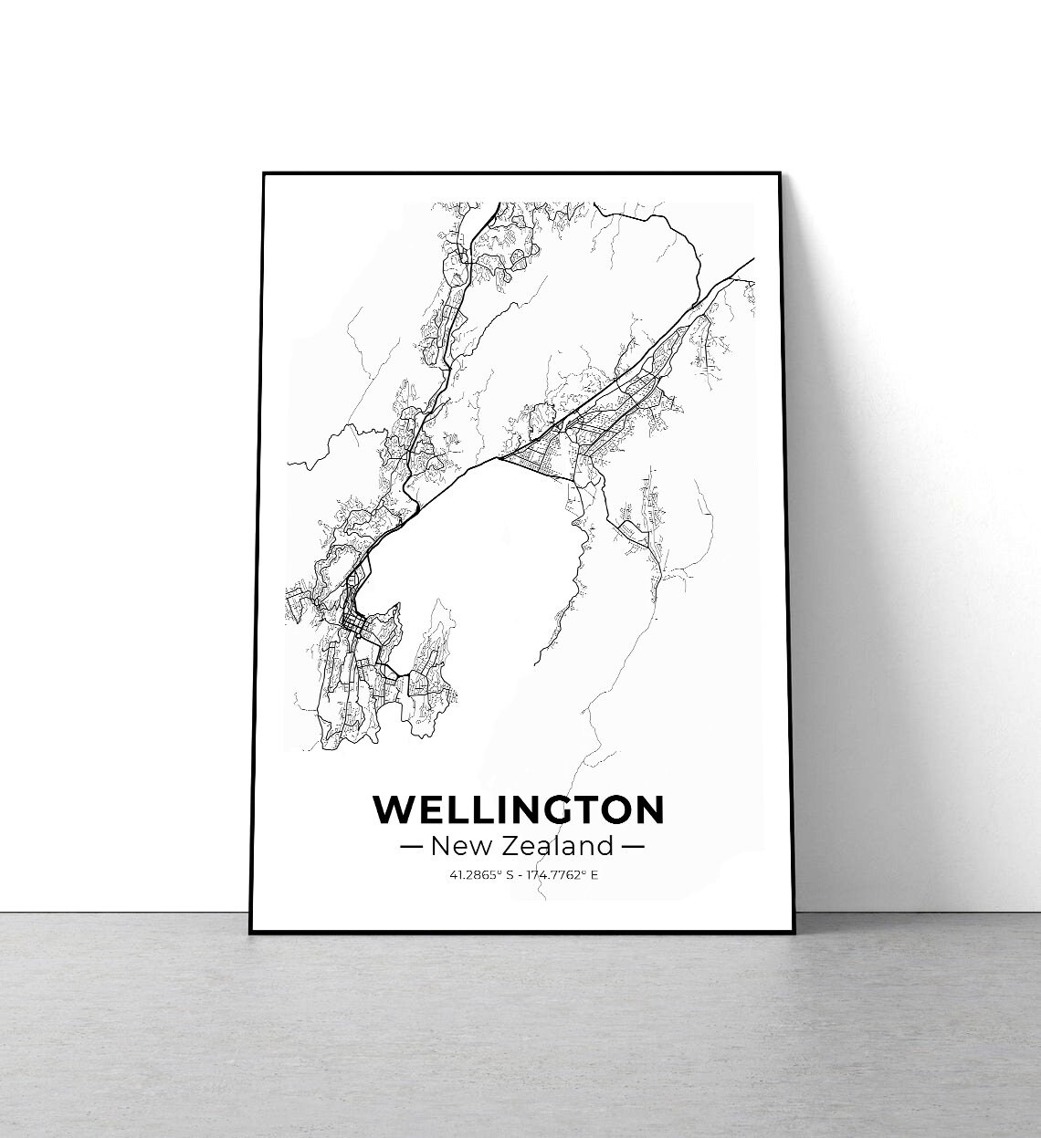 Wellington Street Map Poster, New Zealand Map Wall Art, Wellington ...
