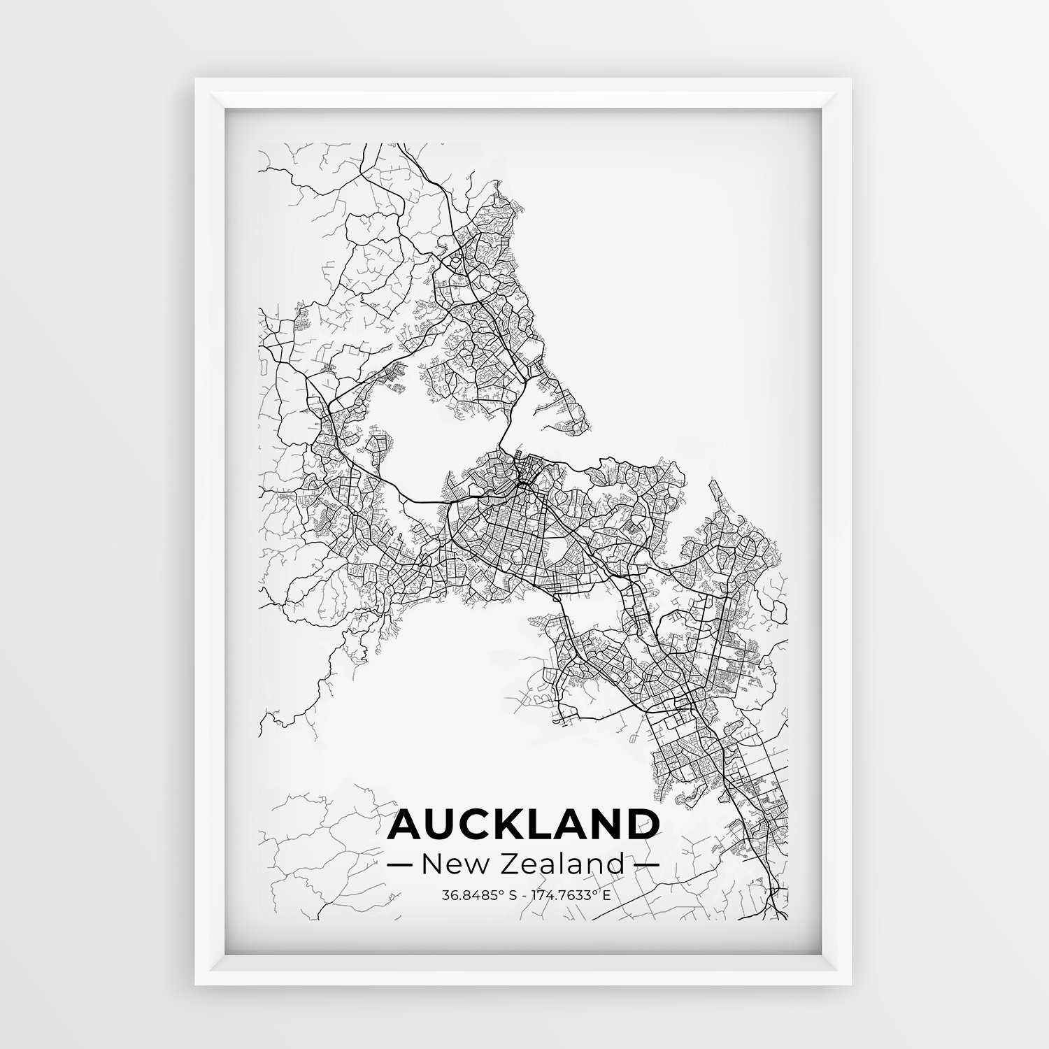 Auckland Street Map Poster, New Zealand Map Wall Art, Auckland Map ...