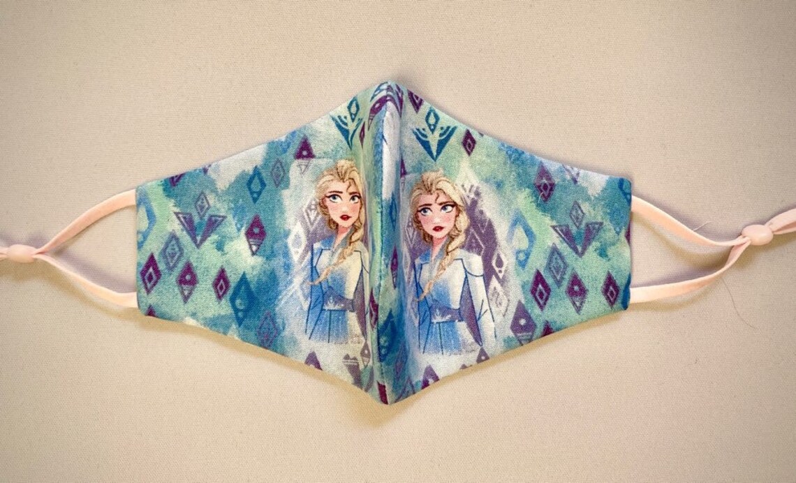 Kids Face Mask in Frozen Elsa Print Comfortable Design 100% - Etsy