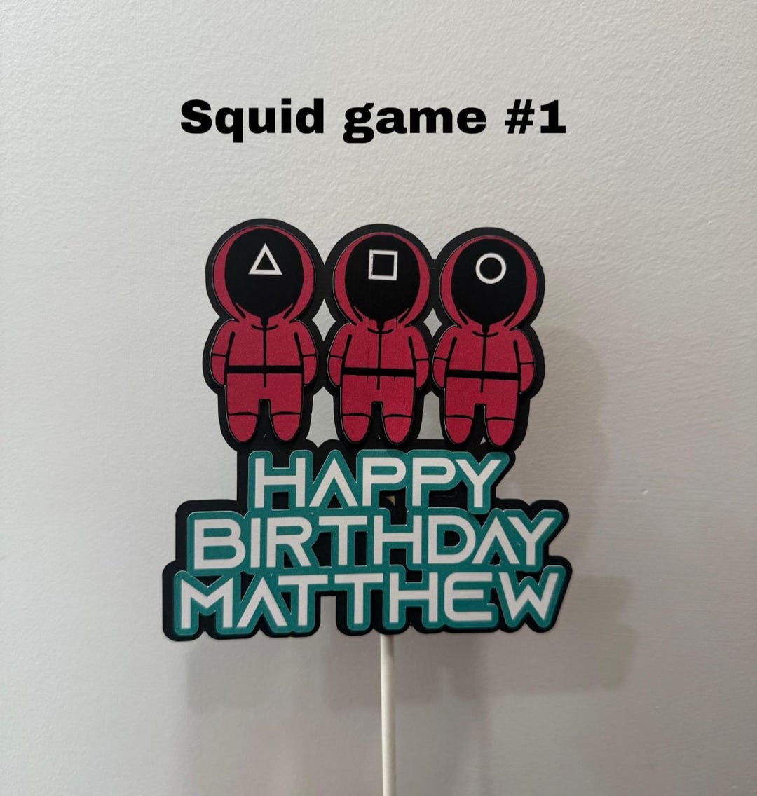 Inspired Squid Game Cake Topper, Squid Topper, Players Cake Topper - Etsy