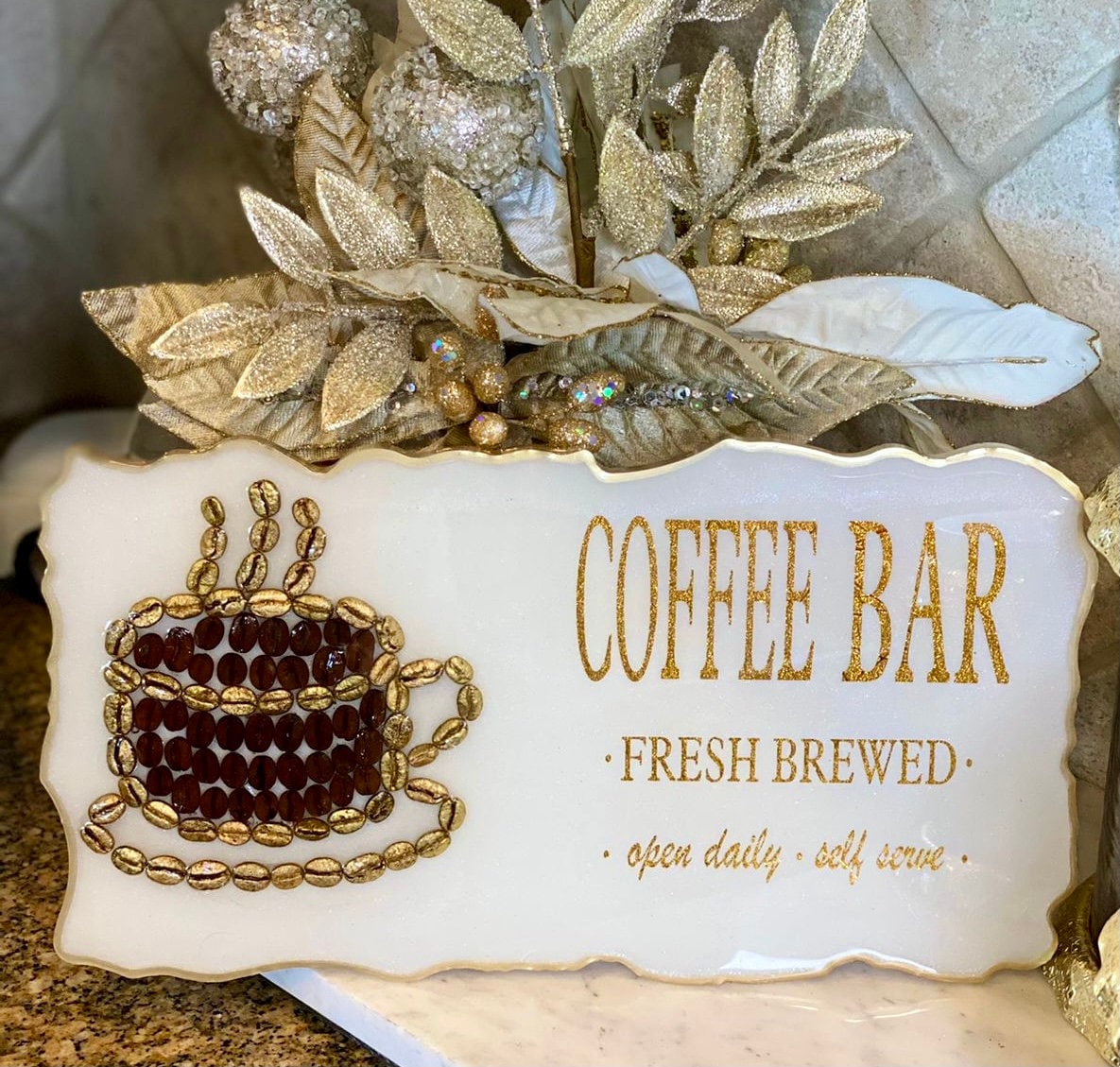 Coffee Bar Fresh Brewed Self Serve Coffee Station Sign | Etsy