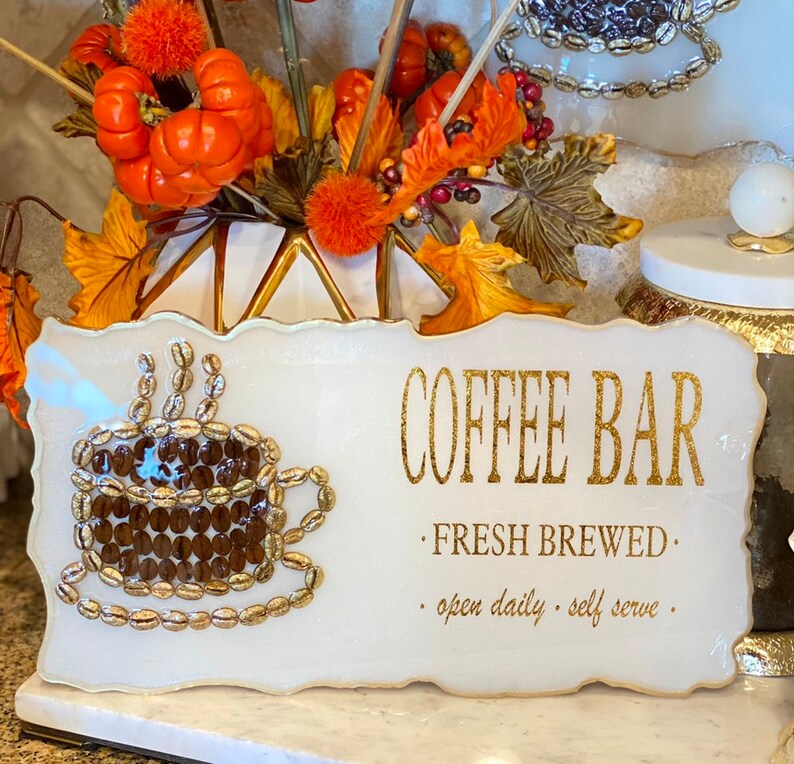 Coffee Bar Fresh Brewed Self Serve Coffee Station Sign | Etsy