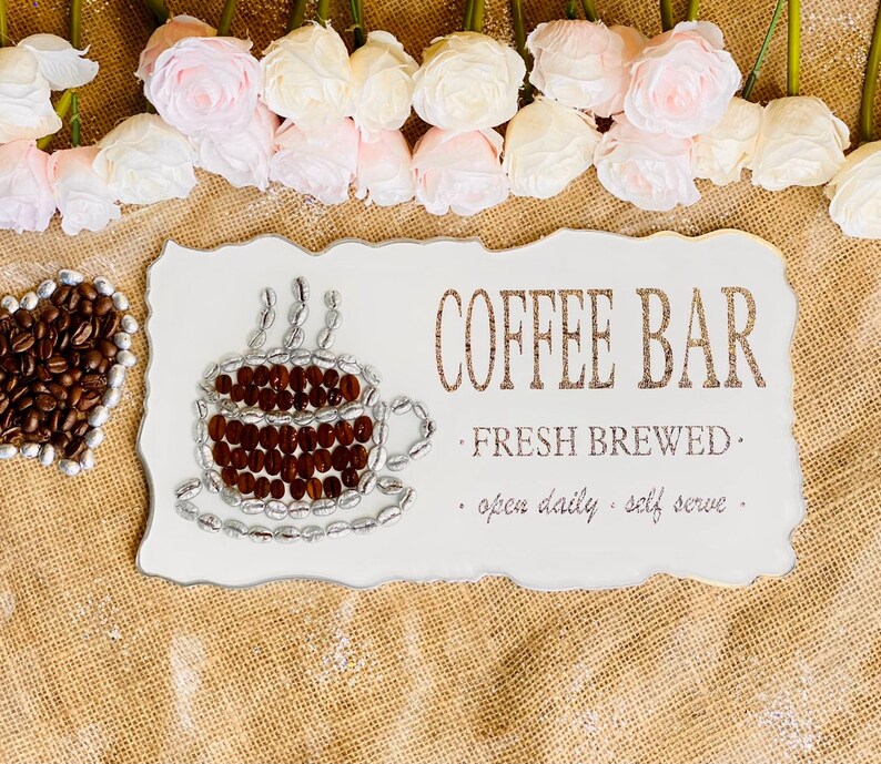 Coffee Bar Fresh Brewed Self Serve Coffee Station Sign - Etsy