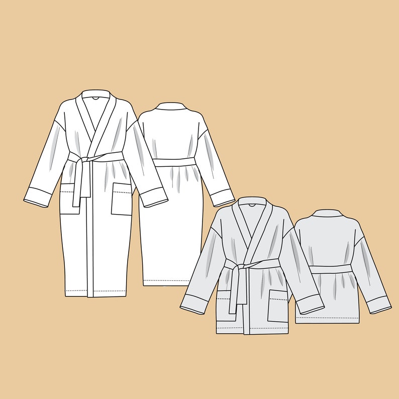 Lounge Robe Sewing Pattern/ Robe Digital Pattern/ PDF Sewing - Etsy