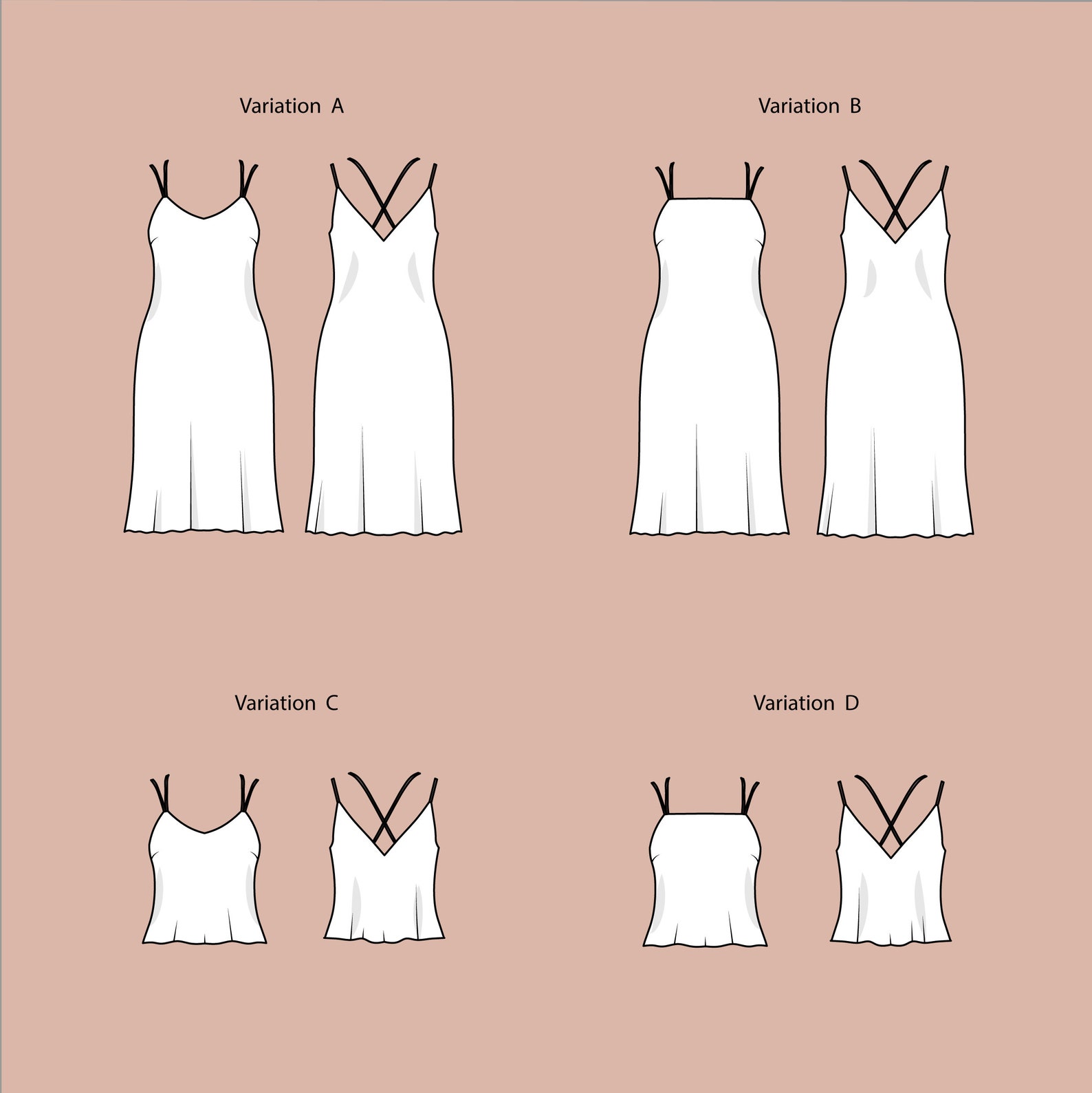 SLIP DRESS Sewing Pattern, Slip Top Pattern, Bias Dress and Top Sewing ...