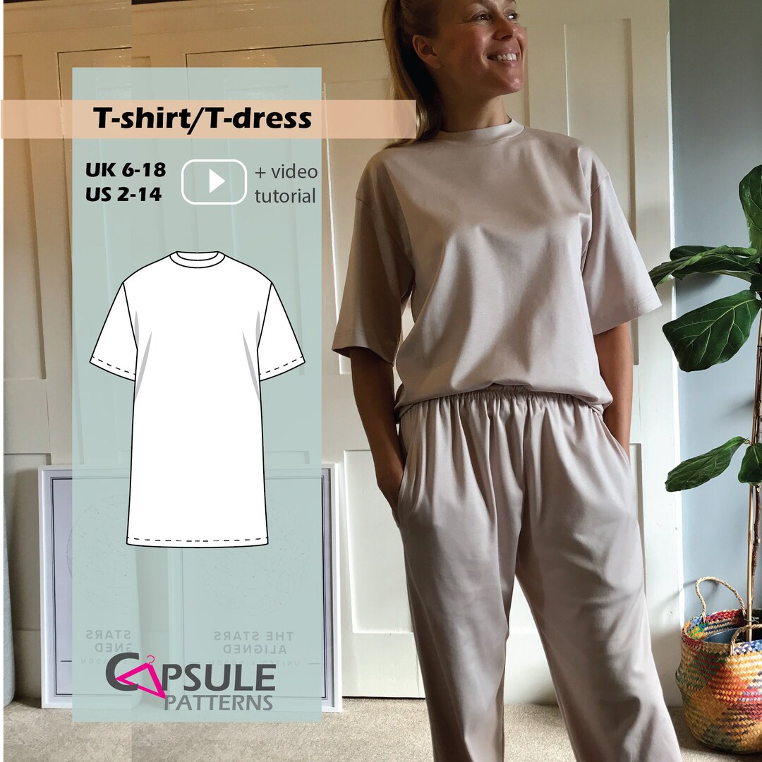 Tshirt Sewing Pattern, Oversized T Shirt/ Dress PDF Sewing Pattern - Etsy