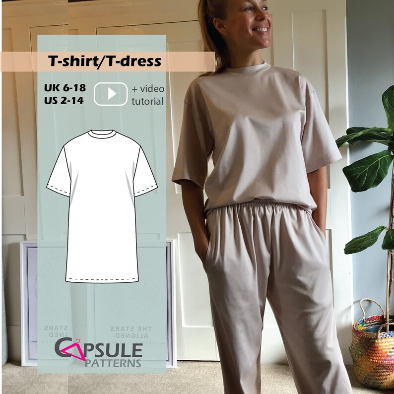 Tshirt Sewing Pattern Oversized T Shirt/ Dress PDF Sewing | Etsy