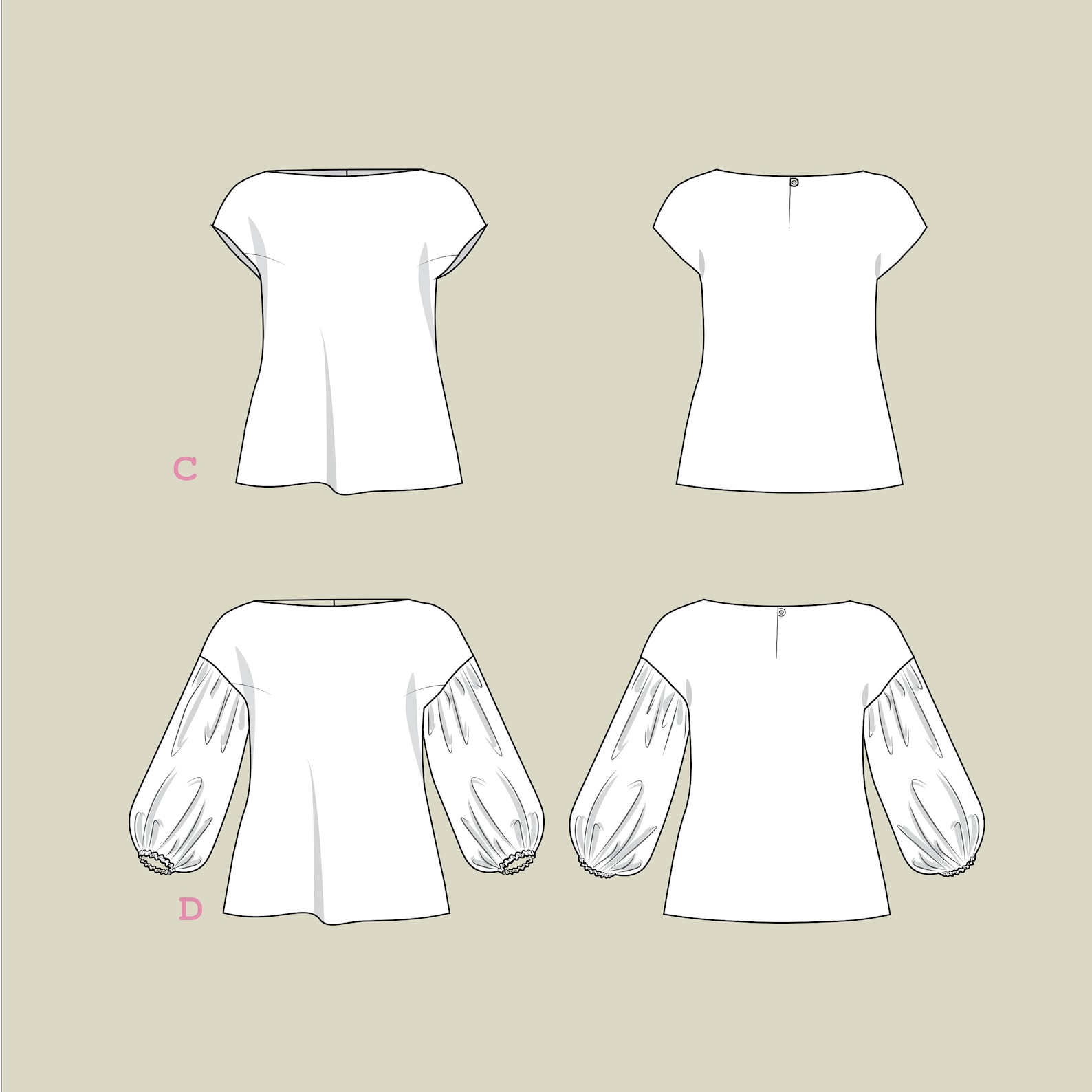 Blouse Sewing Pattern Top Pattern Blouse Digital Pattern - Etsy