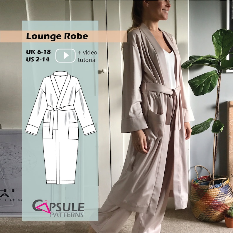 Lounge Robe Sewing Pattern/ Robe Digital Pattern/ PDF Sewing - Etsy