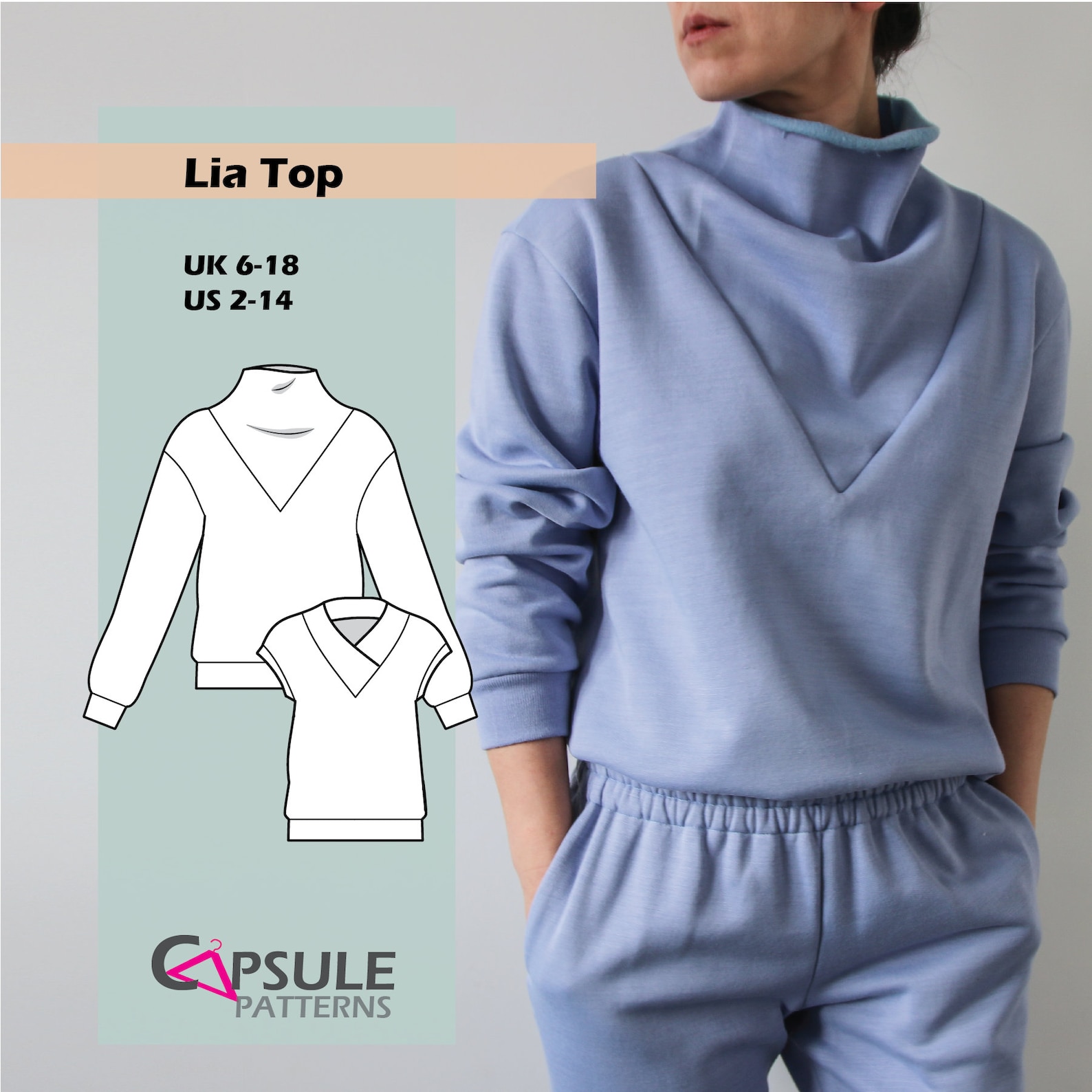 Sweatshirt Sewing Pattern / Digital Pattern for Jumper/ V-neck Top ...