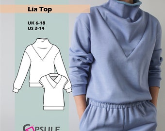 Easy Pattern Minimalist Drop Shoulder Collar Back Button Shirt PDF ...