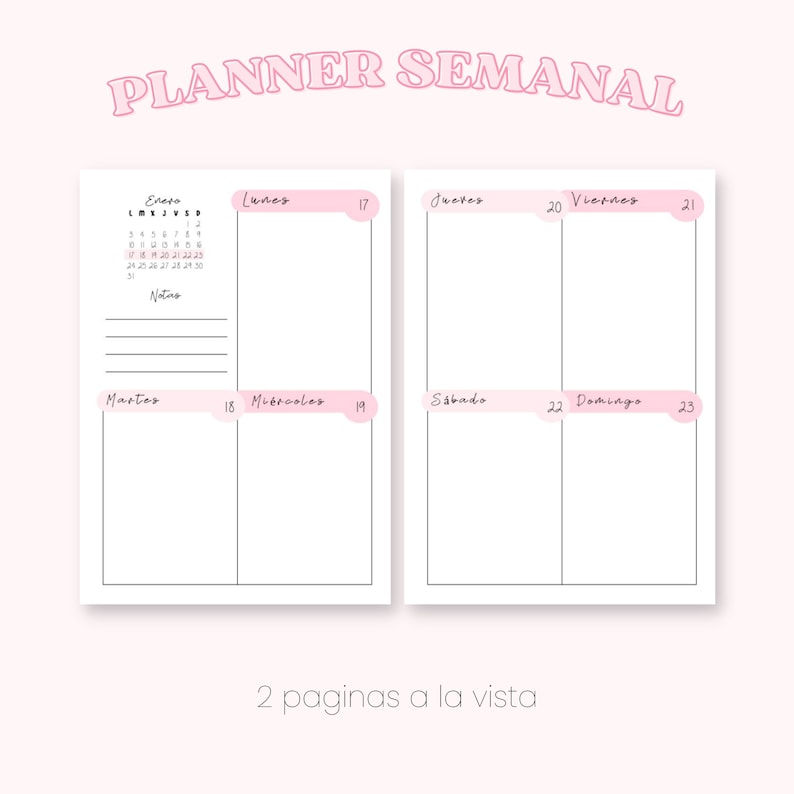 Agenda 2022 en español agenda digital agenda semanal | Etsy
