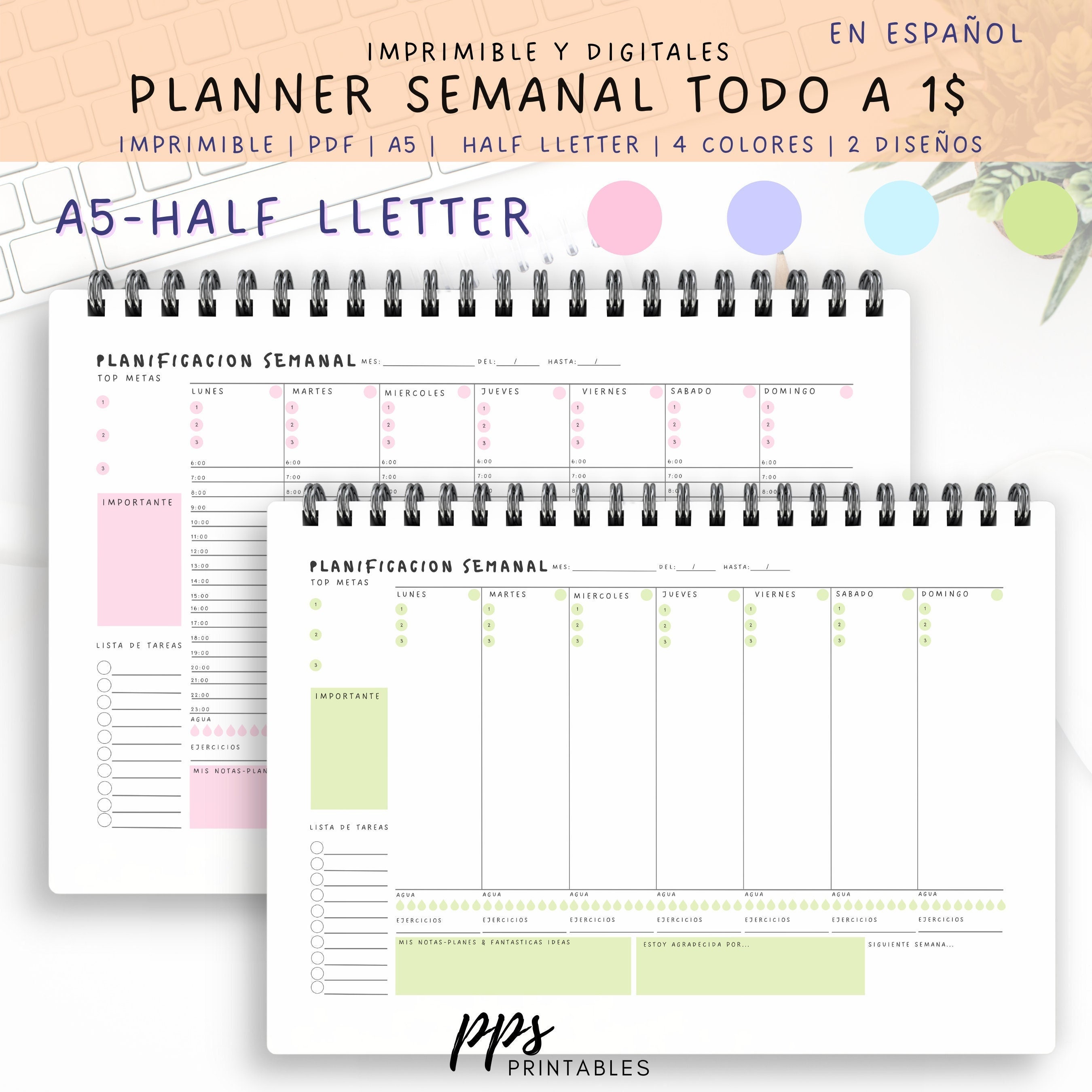 Planner 2022 imprimible español descargables en español 1 | Etsy España