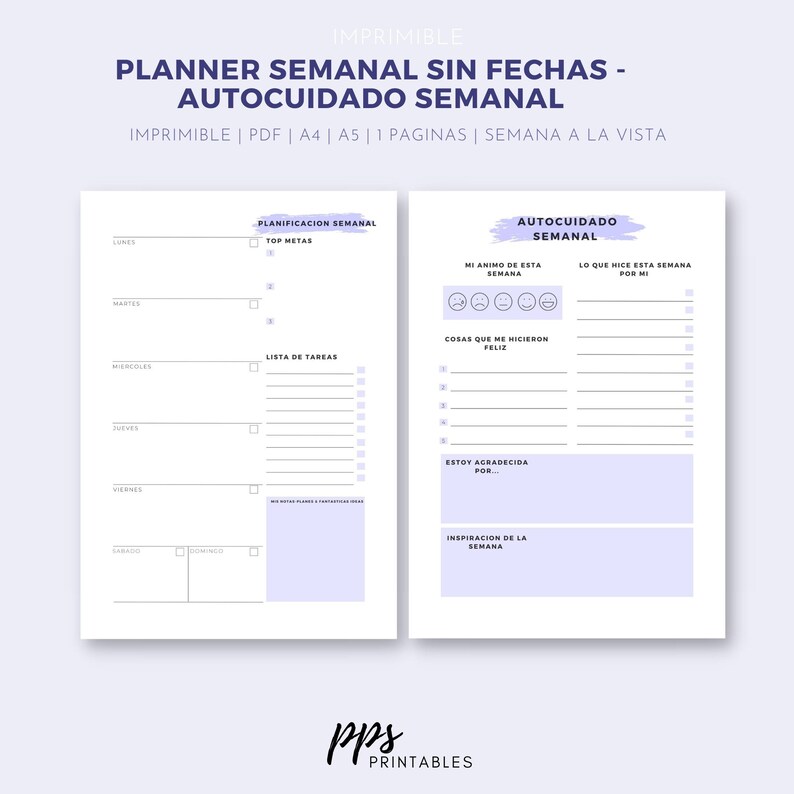 Planner 2022 imprimible en español set de planificadores | Etsy España