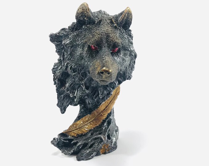 Wolf Head Bust Wolf Head Sculpture Wolf Figurine Wolf - Etsy Canada