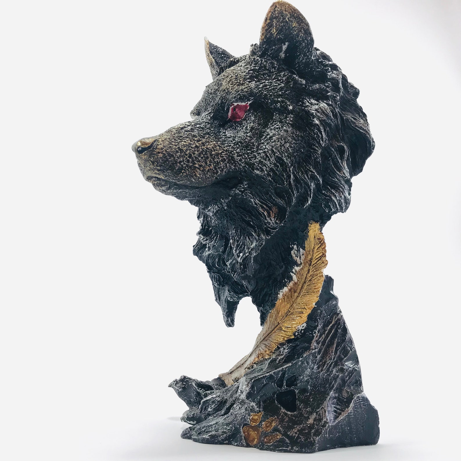 Wolf Head Bust Wolf Head Sculpture Wolf Figurine Wolf | Etsy Canada
