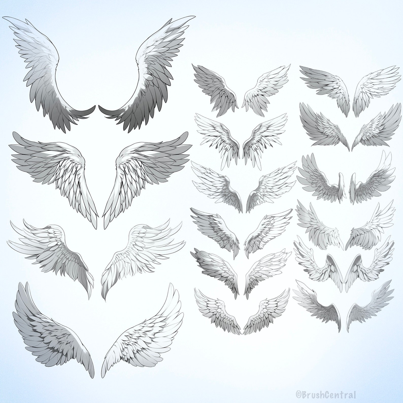 Wing Stamps for Procreate - Easy Anime Wings - Etsy