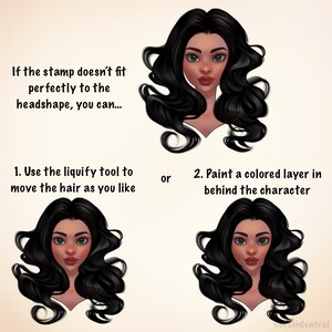 Big Hair Stamps for Procreate - Easy Hair - Wavy and Curly - Etsy