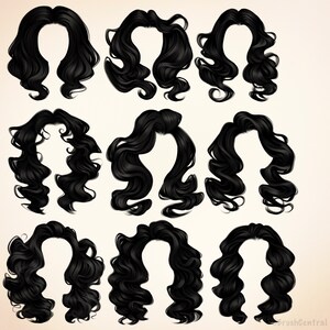 Big Hair Stamps for Procreate - Easy Hair - Wavy and Curly - Etsy