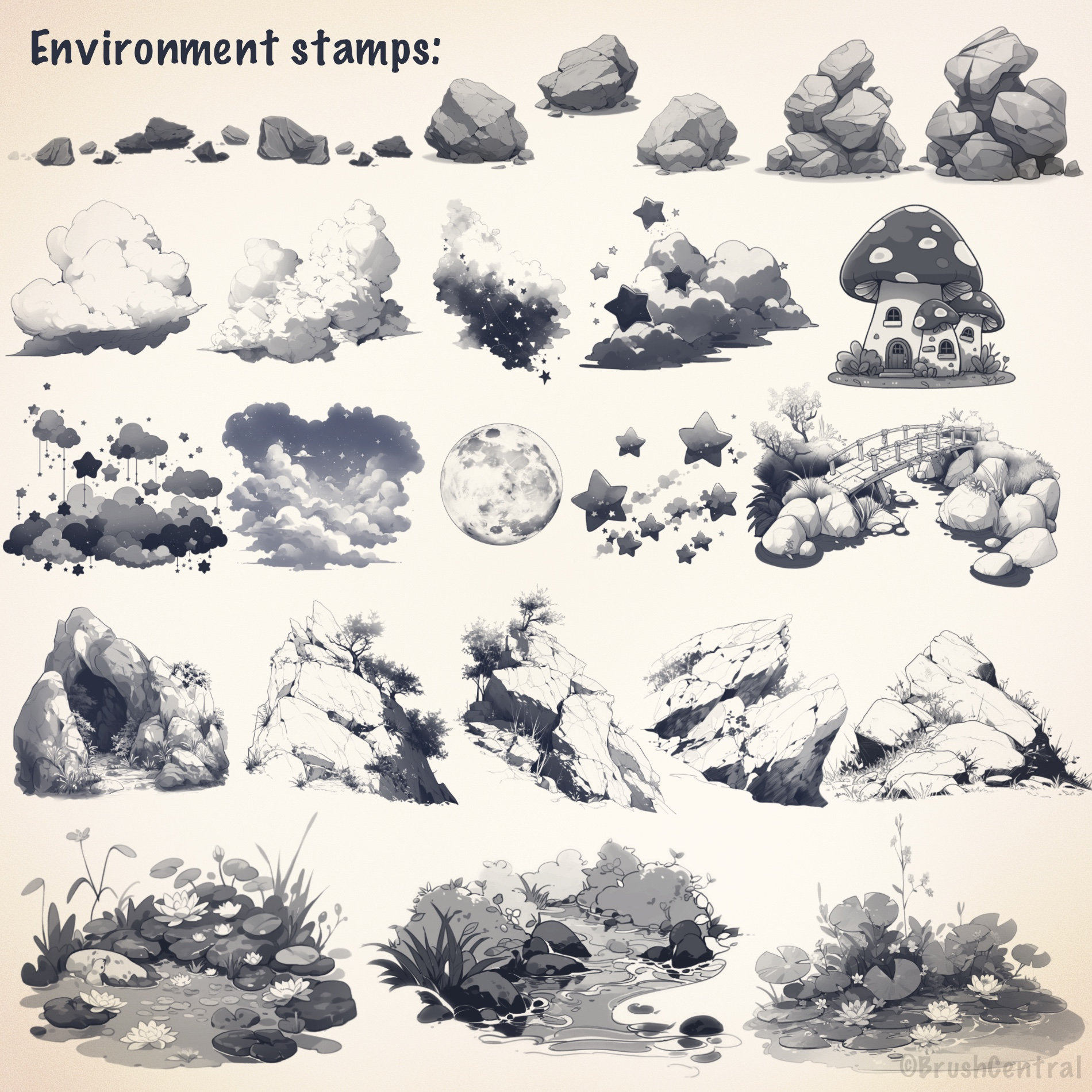 Magic Forest - Stamps for Procreate - Etsy