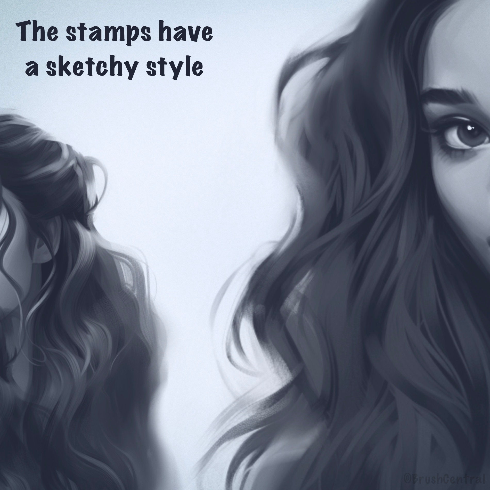 Portrait Stamps for Procreate - Women Female Faces - Etsy