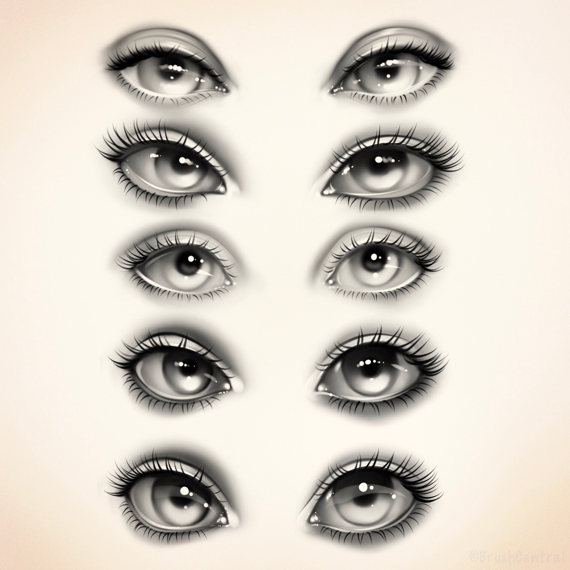 Eye Stamps for Procreate Detailed Easy Eyes - Etsy