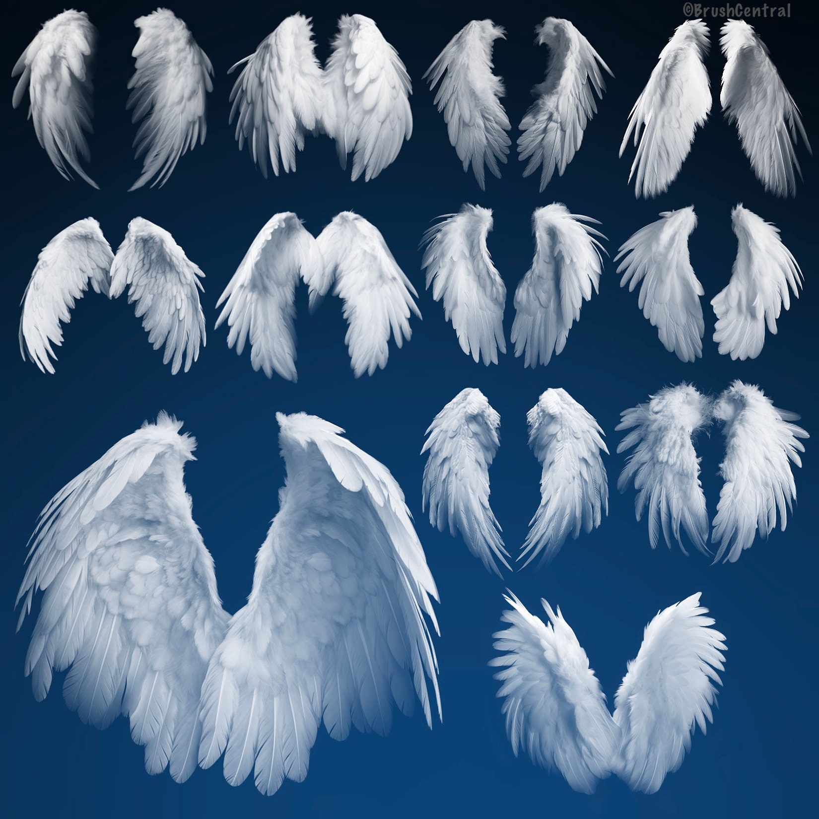 Angel Stamps for Procreate - Easy Realistic Wings - Etsy