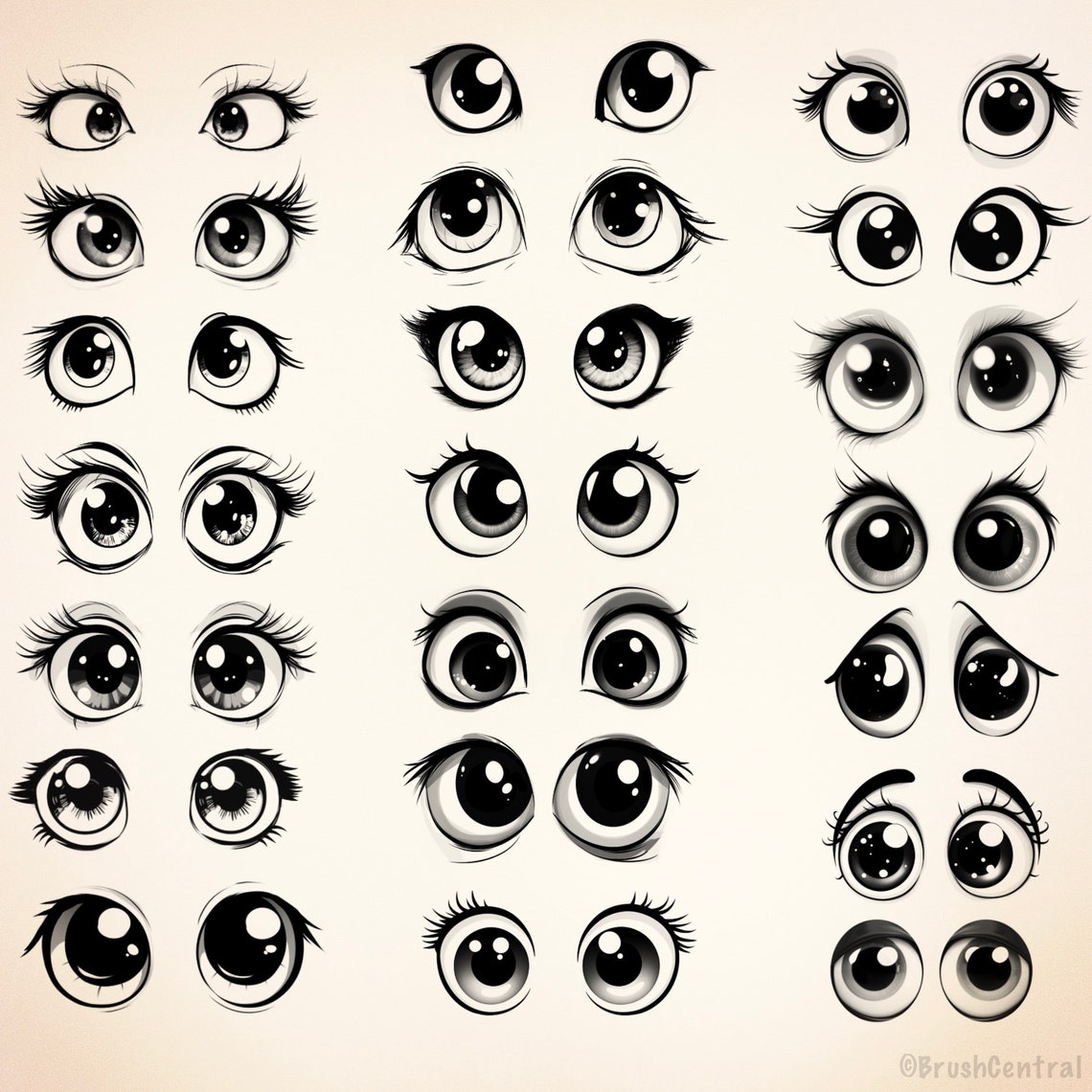 Cartoon Eye Stamps for Procreate - Easy Eyes - Cute Eyes - Etsy