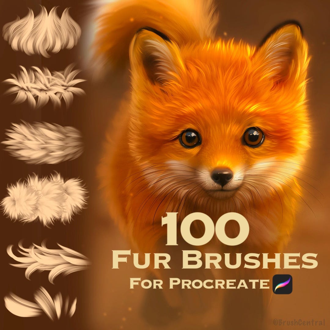 100 Fur Brushes for Procreate - Easy Fur - Etsy