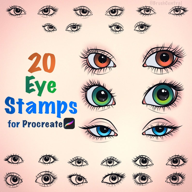 Eye Stamps for Procreate Easy Eyes - Etsy