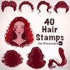 Big Hair Stamps for Procreate Easy Hair Wavy and Curly - Etsy