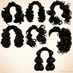 Big Hair Stamps for Procreate - Easy Hair - Wavy and Curly - Etsy