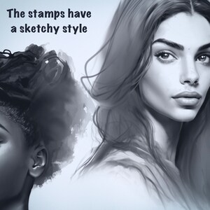Portrait Stamps for Procreate - Women Female Faces - Etsy