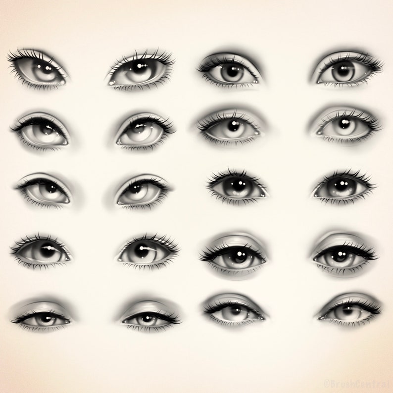 Eye Stamps for Procreate Detailed Easy Eyes - Etsy