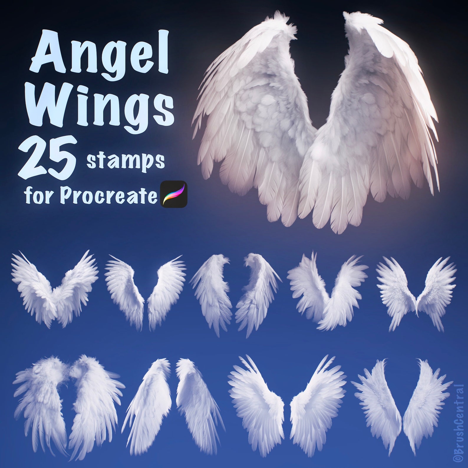 Angel Stamps for Procreate - Easy Realistic Wings - Etsy